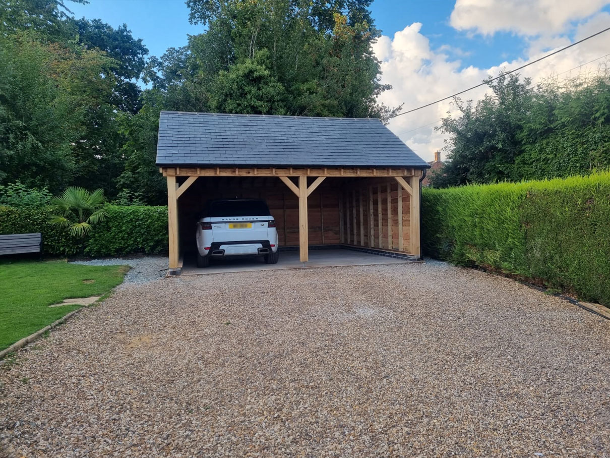 Oak Framed Garage | Eco Friendly Lodge Cabins